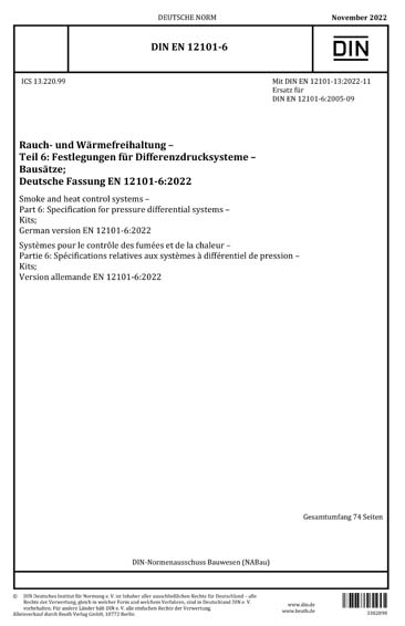 DIN EN 12101-6:2022 DE - Rauch- und Wärmefreihaltung - Teil 6 ...