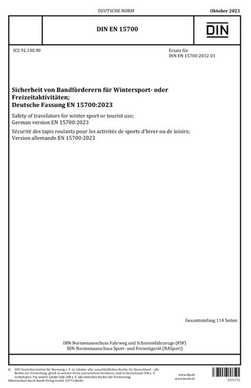 DIN EN 15700:2023 DE - Sicherheit von Bandförderern für Wintersport ...