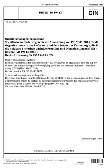 DIN EN ISO 19443:2022 DE - Qualitätsmanagementsysteme - Spezifische ...
