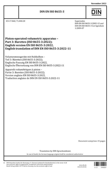 DIN EN ISO 8655-3:2022 - Piston-operated volumetric apparatus - Part 3 ...
