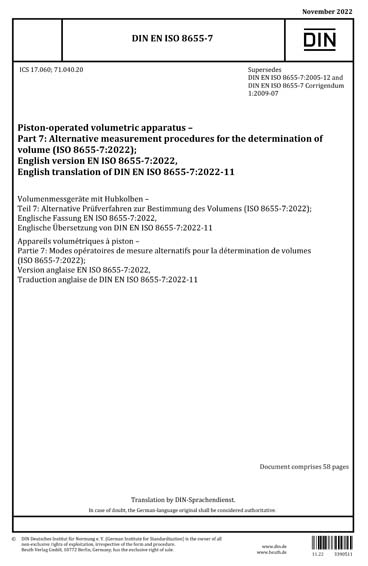 DIN EN ISO 8655-7:2022 - Piston-operated volumetric apparatus - Part 7 ...