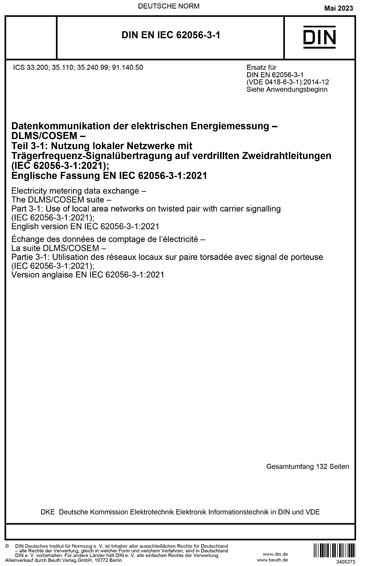 DIN EN IEC 62056-3-1:2023 - Electricity metering data exchange - The ...