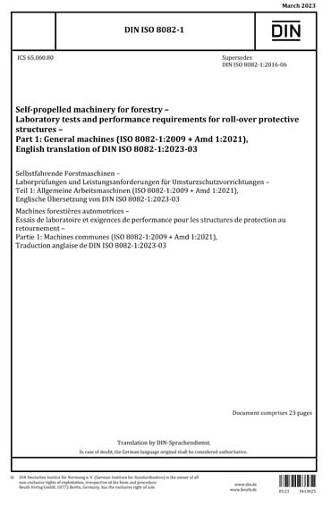 DIN ISO 8082-1:2023 - Self-propelled machinery for forestry ...