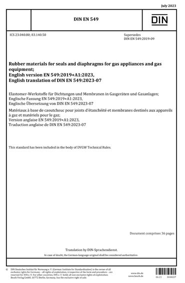DIN EN 549:2023 - Rubber materials for seals and diaphragms for gas ...