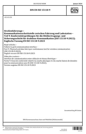 DIN EN ISO 15118-9:2024 - Road vehicles - Vehicle to grid communication ...