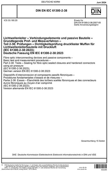 DIN EN IEC 61300-2-38:2024 DE - Lichtwellenleiter - Verbindungselemente ...