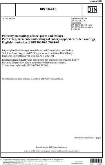 DIN 30670-1:2024 - Polyethylen coatings of steel pipes and fittings ...