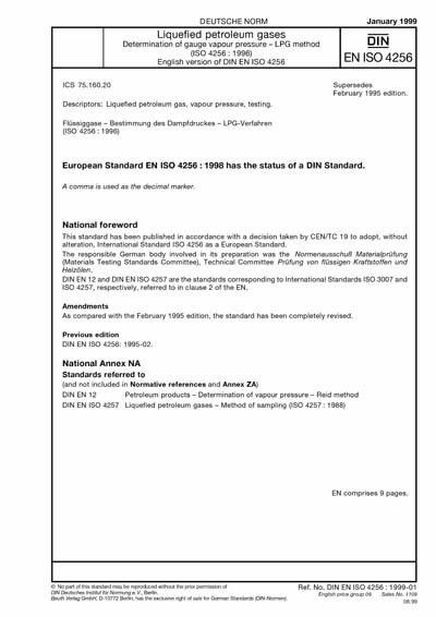 DIN EN ISO 4256:1999 - Liquefied petroleum gases - Determination of ...