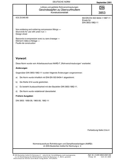 DIN 3853:2001 DE - Lötlose und gelötete Rohrverschraubungen ...
