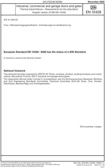DIN EN 12428:2000 - Industrial, commercial and garage doors and gates ...