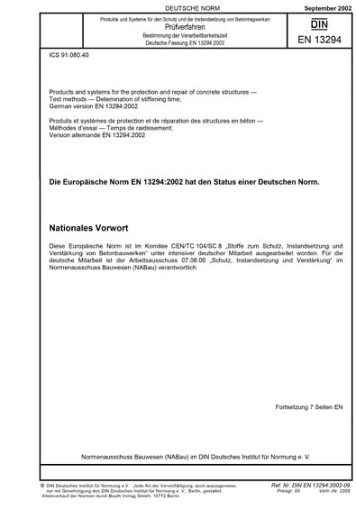 DIN EN 13294:2002 DE - Produkte und Systeme für den Schutz und die ...