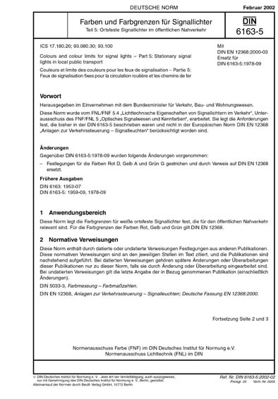 DIN 6163-5:2002 DE - Farben und Farbgrenzen für Signallichter - Teil 5 ...