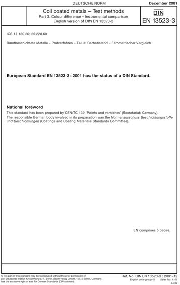 DIN EN 13523-3:2001 - Coil coated metals - Test methods - Part 3 ...