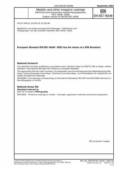 DIN EN ISO 16348:2003 - Metallic and other inorganic coatings ...