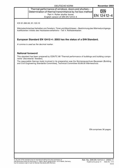 DIN EN 12412-4:2003 - Thermal performance of windows, doors and ...