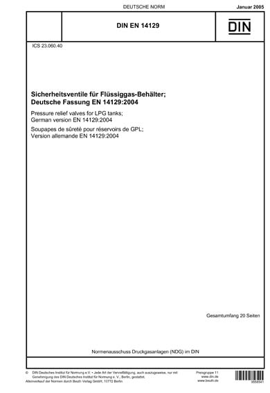 DIN EN 14129:2005 DE - Sicherheitsventile für Flüssiggas-Behälter ...