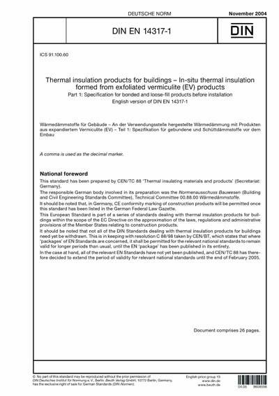 DIN EN 14317-1:2004 - Thermal insulation products for buildings - In ...