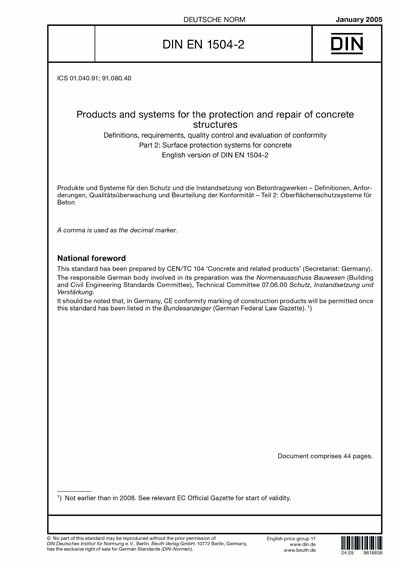 DIN EN 1504-2:2005 - Products and systems for the protection and repair ...
