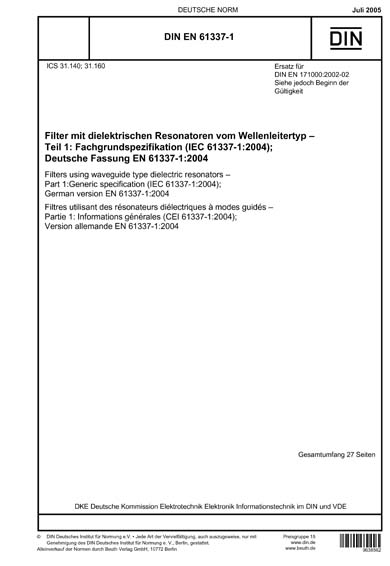 DIN EN 61337-1:2005 DE - Filter mit dielektrischen Resonatoren vom ...