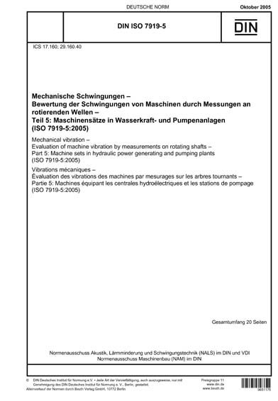 DIN ISO 7919-5:2005 DE - Mechanische Schwingungen - Bewertung der ...