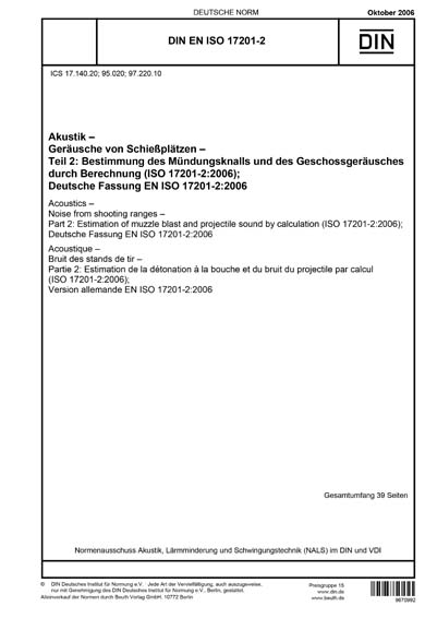 DIN EN ISO 17201-2:2006 DE - Akustik - Geräusche von Schießplätzen ...