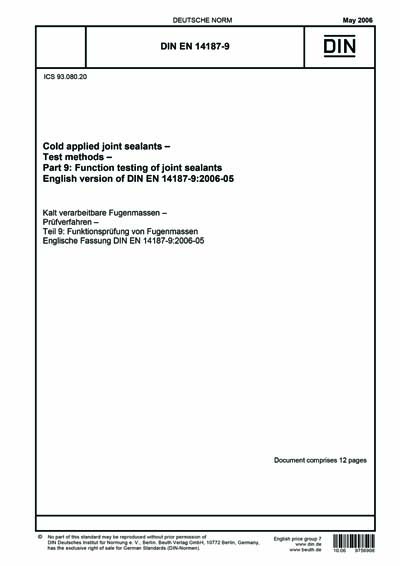 DIN EN 14187-9:2006 - Cold applied joint sealants - Test methods - Part ...