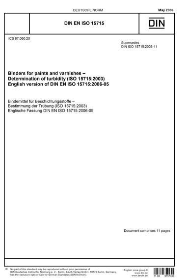DIN EN ISO 15715:2006 - Binders for paints and varnishes ...
