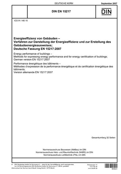 DIN EN 15217:2007 DE - Energieeffizienz von Gebäuden - Verfahren zur ...