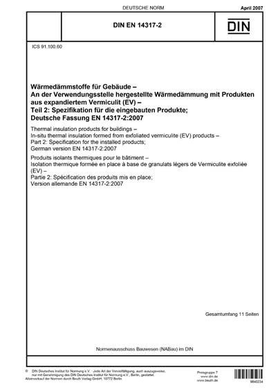 DIN EN 14317-2:2007 DE - Wärmedämmstoffe für Gebäude - An der ...
