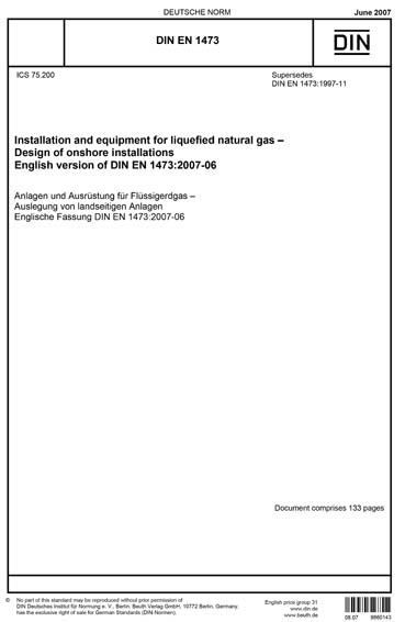 DIN EN 1473:2007 - Installation and equipment for liquefied natural gas ...
