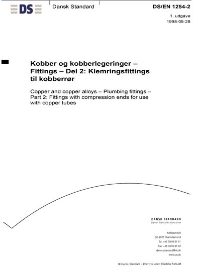 DS/EN 1254-2:1998 - Copper and copper alloys - Plumbing fittings - Part ...