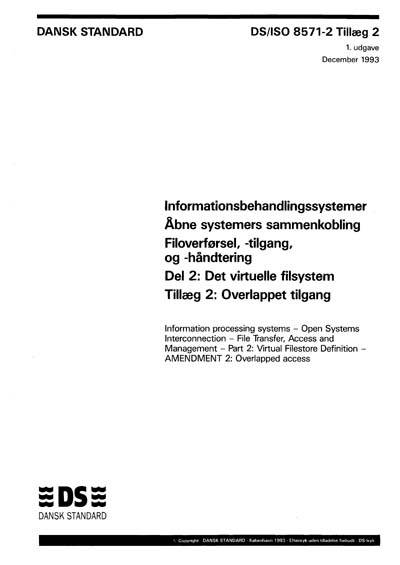 DS/ISO 8571-2 TILL¦G 2:1993 - Information processing systems - Open ...