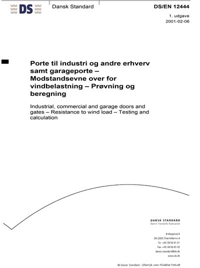 DS/EN 12444:2001 - Industrial, commercial and garage doors and gates ...