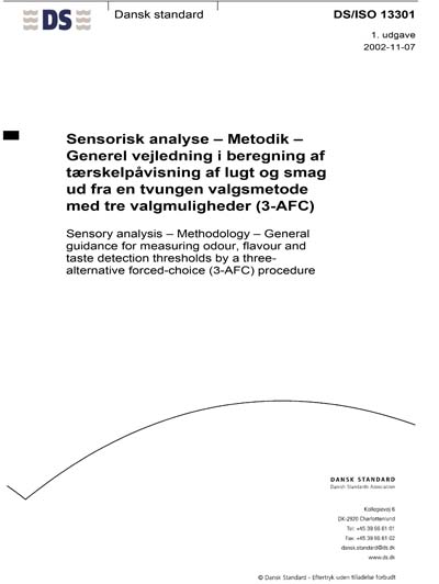 DS/ISO 13301:2002 - Sensory analysis - Methodology - General guidance ...