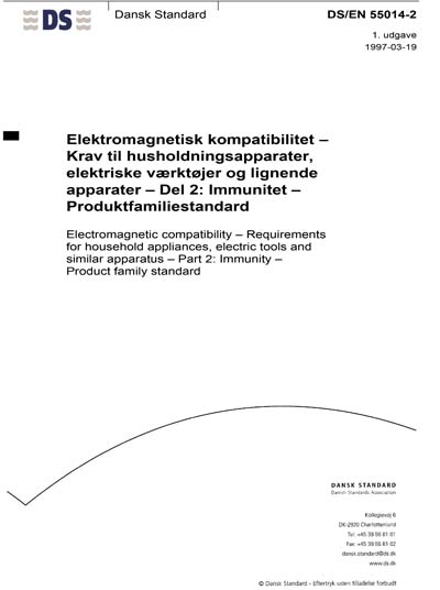 DS/EN 55014-2:1997 - Electromagnetic compatibility - Requirements for ...