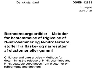 DS/EN 12868:2000 - Child use and care articles - Methods for ...