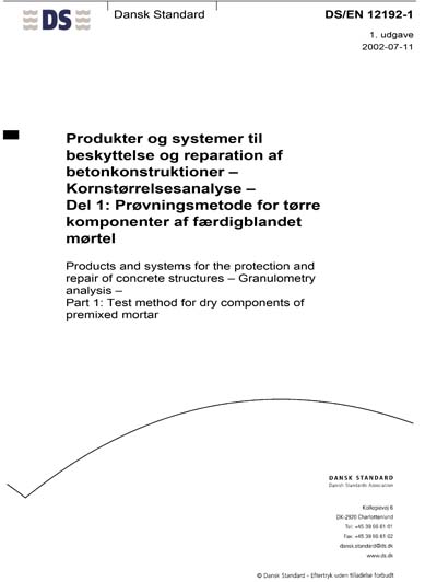 DS/EN 12192-1:2002 - Products and systems for the protection and repair ...
