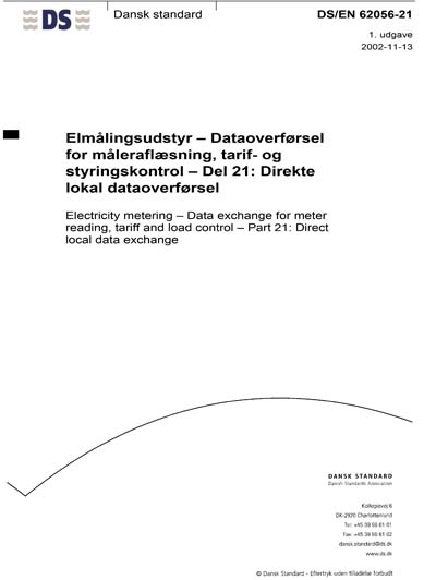 DS/EN 62056-21:2002 - Electricity metering - Data exchange for meter ...