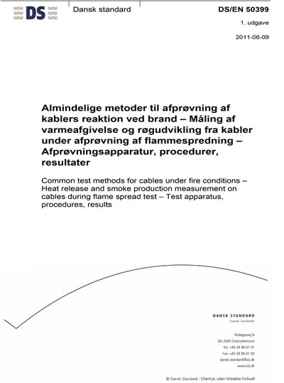 DS/EN 50399:2011 - Common test methods for cables under fire conditions ...