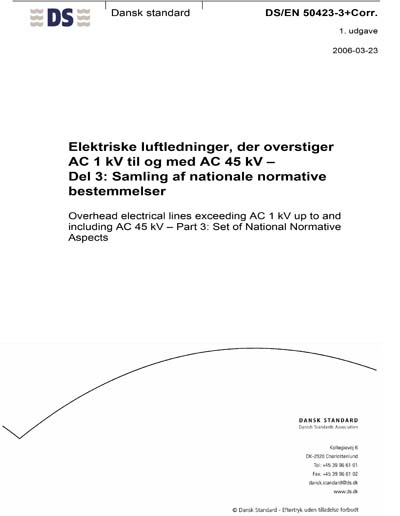 DS/EN 50423-3+Corr.:2006 - Overhead electrical lines exceeding AC 1 kV ...