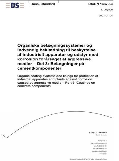 DS/EN 14879-3:2007 - Organic coating systems and linings for protection ...