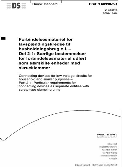 DS/EN 60998-2-1 (Sik):2004 - Connecting devices for low-voltage ...