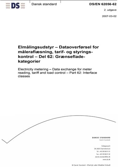 DS/EN 62056-62:2007 - Electricity metering - Data exchange for meter ...
