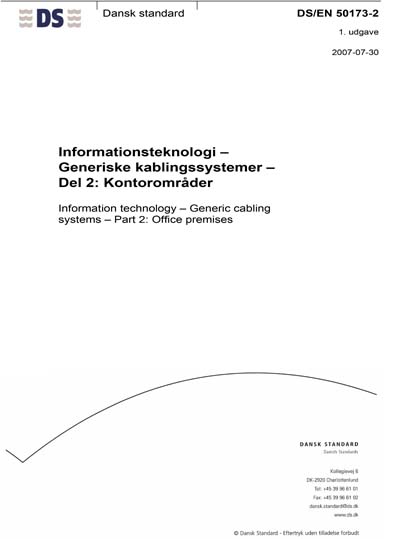 DS/EN 50173-2:2007 - Information technology - Generic cabling systems ...