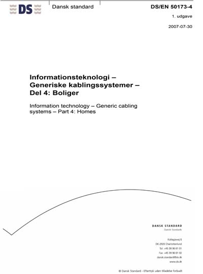 DS/EN 50173-4:2007 - Information technology - Generic cabling systems ...