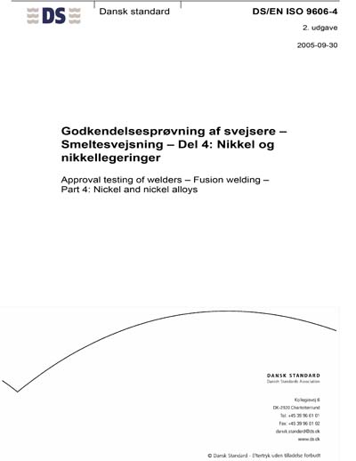 DS/EN ISO 9606-4:2005 - Approval testing of welders - Fusion welding ...