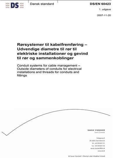 DS/EN 60423:2007 - Conduit systems for cable management - Outside ...