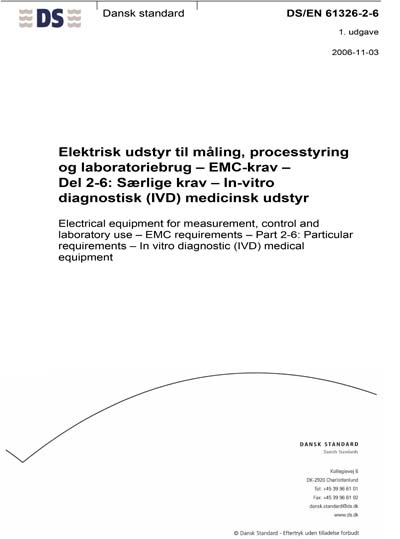 DS/EN 61326-2-6:2006 - Electrical equipment for measurement, control ...