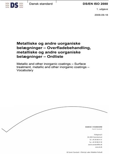 DS/EN ISO 2080:2009 - Metallic and other inorganic coatings - Surface ...