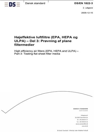 DS/EN 1822-3:2009 - High efficiency air filters (EPA, HEPA and ULPA ...